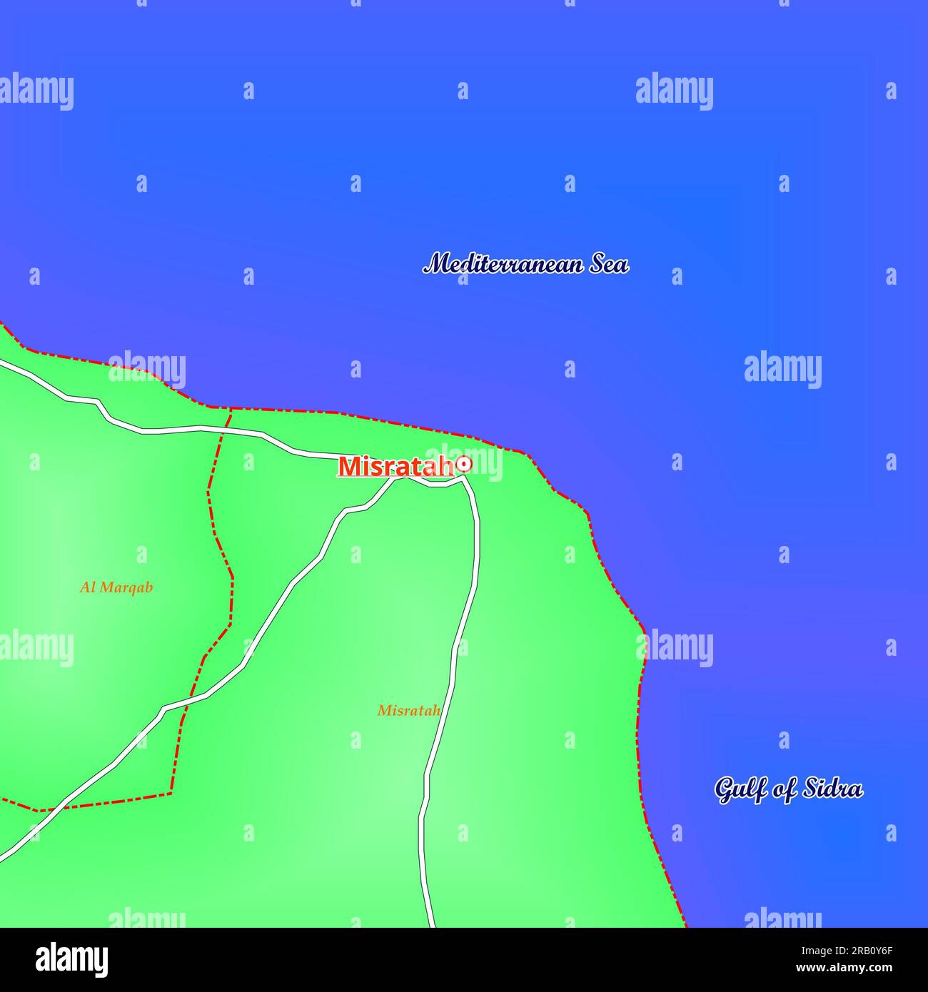 Map of Misratah City in Libya Stock Photo - Alamy