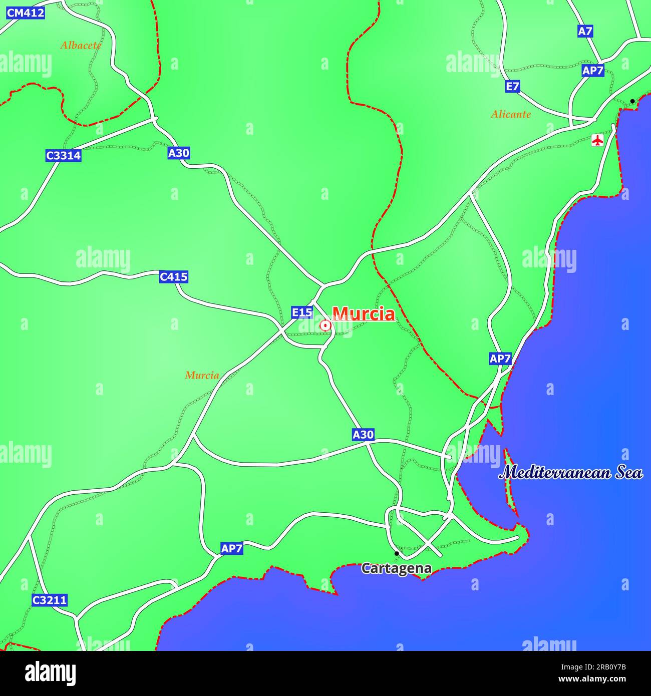 Map of Murcia City in Spain Stock Photo - Alamy