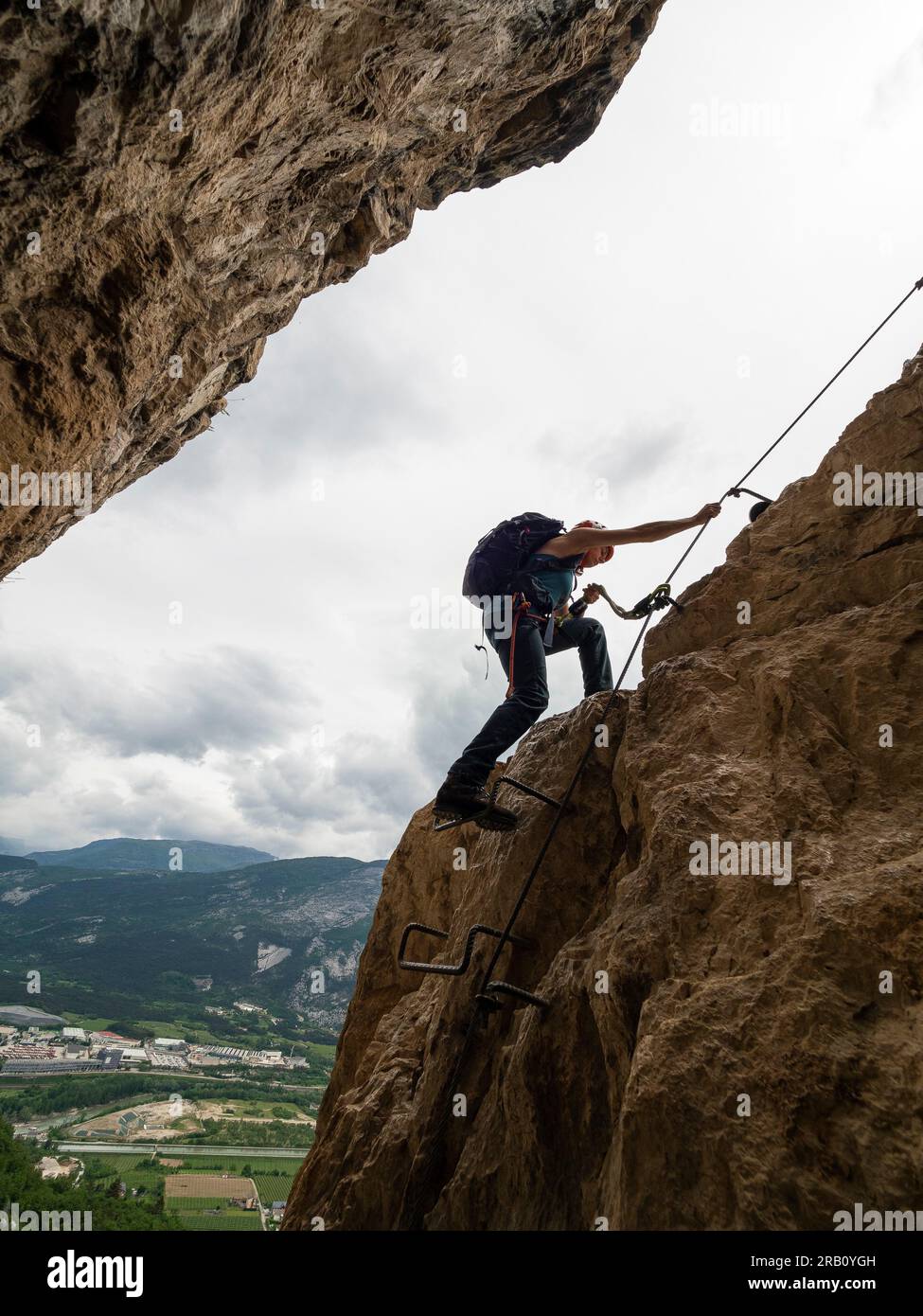 The via ferrata to Monte Albano, the Via Ferrata Monte Albano near Mori ...