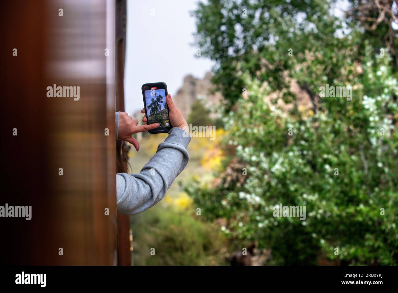 Inside Tren de Arganda train or Tren de la Poveda train in Arganda del ...