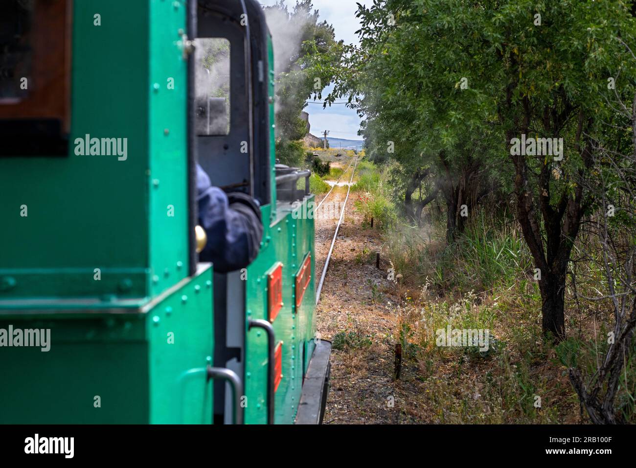 Brakeman in Aliva nº 4 locomotive in the El Tren de Arganda train or ...