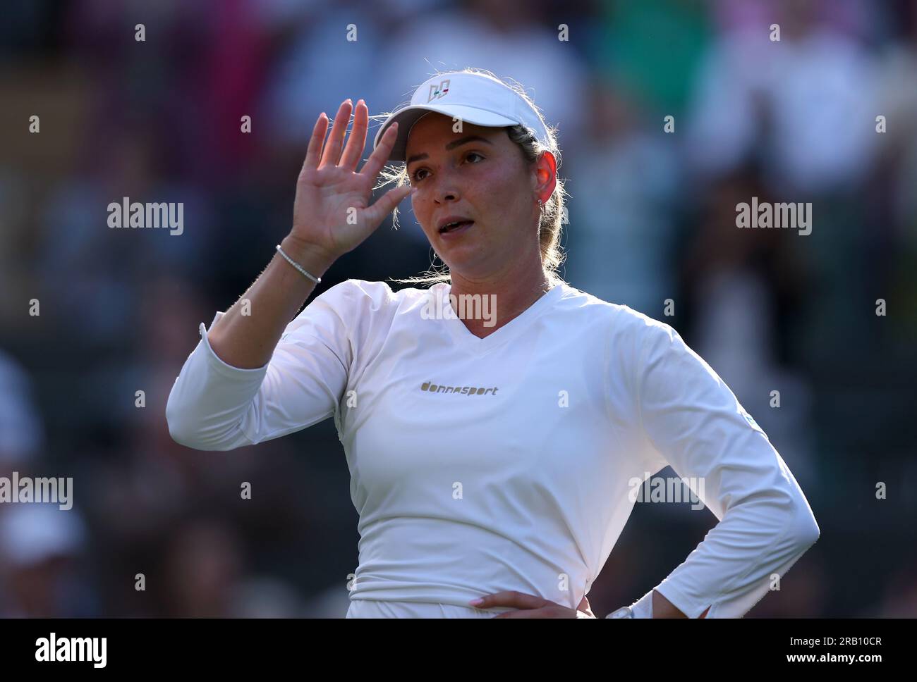 Donna Vekic reacts after winning her match against Sloane Stephens (not ...