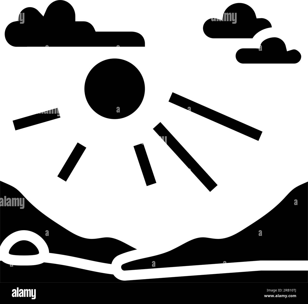 sunny day sun summer sunlight glyph icon vector illustration Stock ...