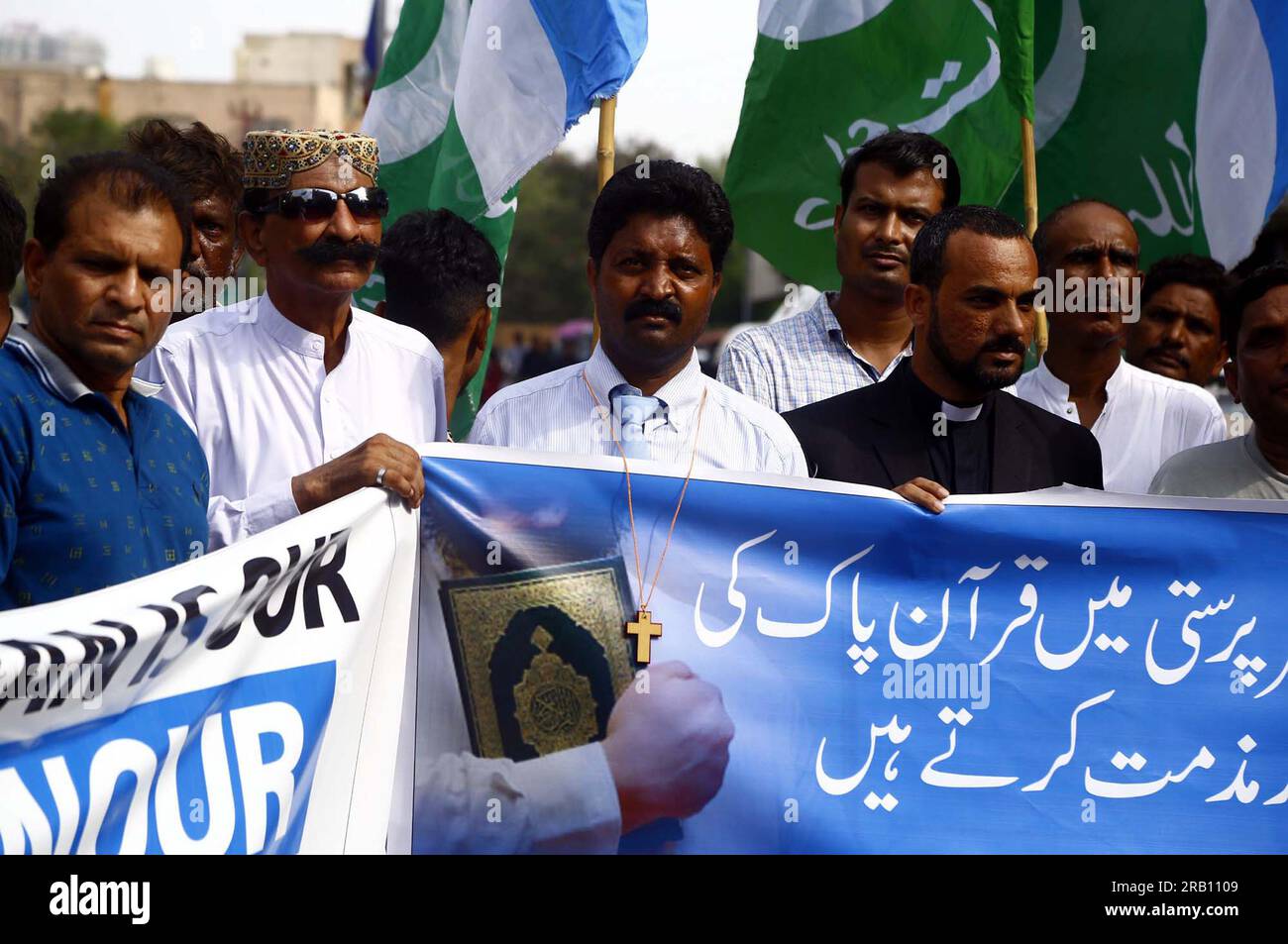 Hyderabad, Pakistan, July 6, 2023. Activists of Jamat-e-Islami (JI ...