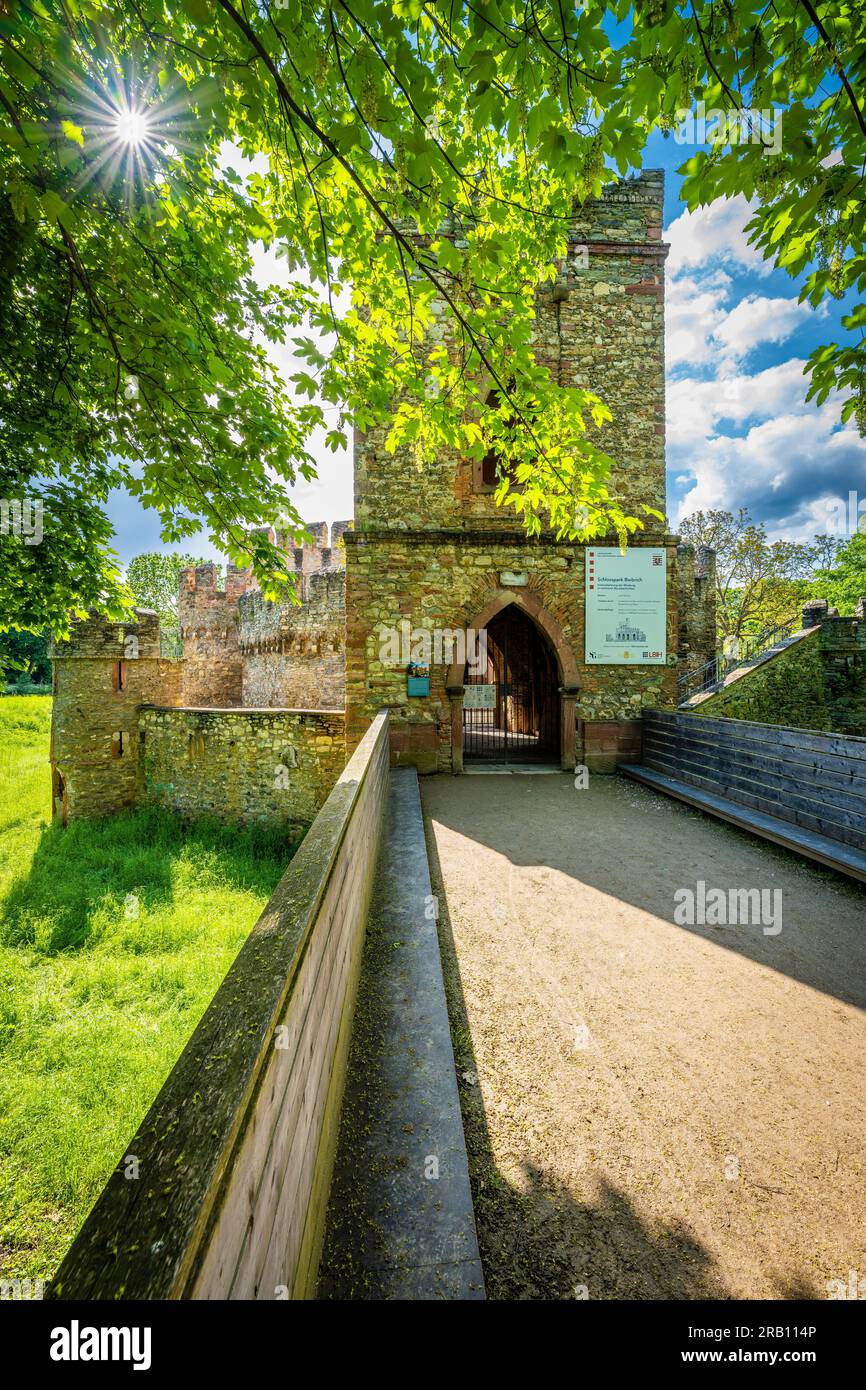 Mosburg in the palace park Wiesbaden-Biebrich, the baroque residence of ...