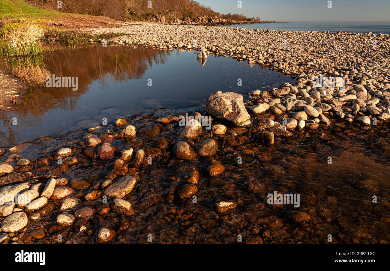 Coastal impression, tribal hall, Bornholm island, Denmark Stock Photo ...