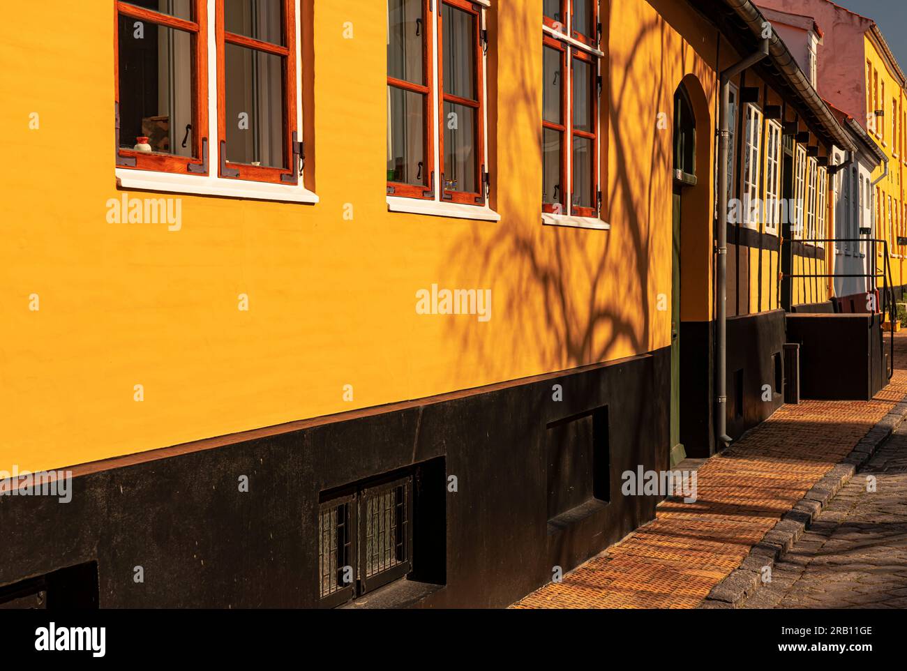 Row of houses in Rønne, Bornholm Island, Denmark Stock Photo - Alamy