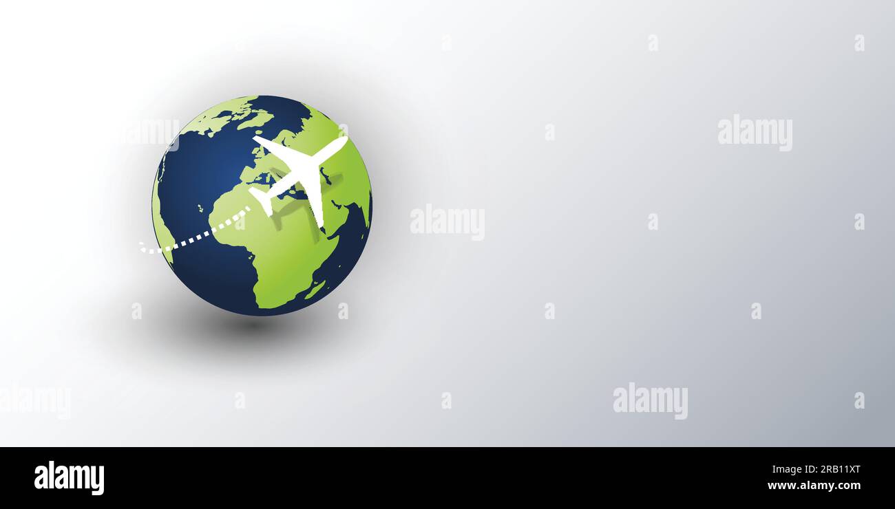 Traveling Around the World - Travel by Airplane - Globe Design Layout ...
