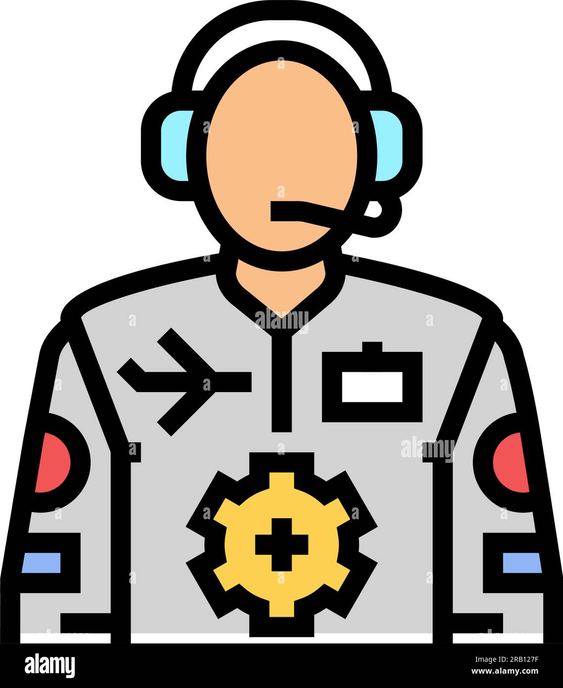 flight test aeronautical engineer color icon vector illustration Stock ...