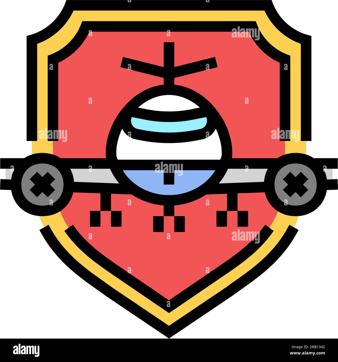 aviation safety aeronautical engineer color icon vector illustration ...