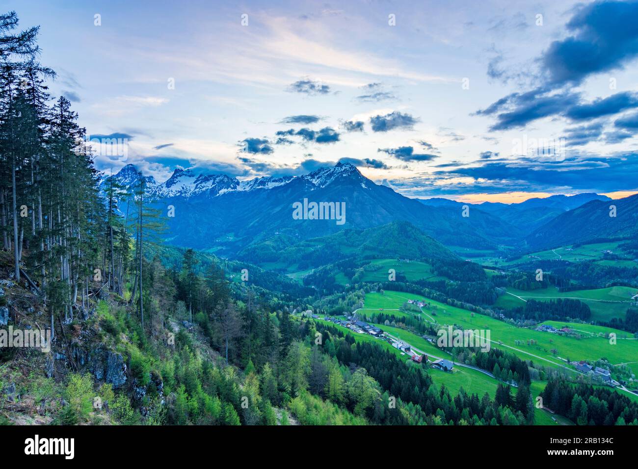 Mountain totes gebirge with summits grosser priel and kleiner priel hi ...