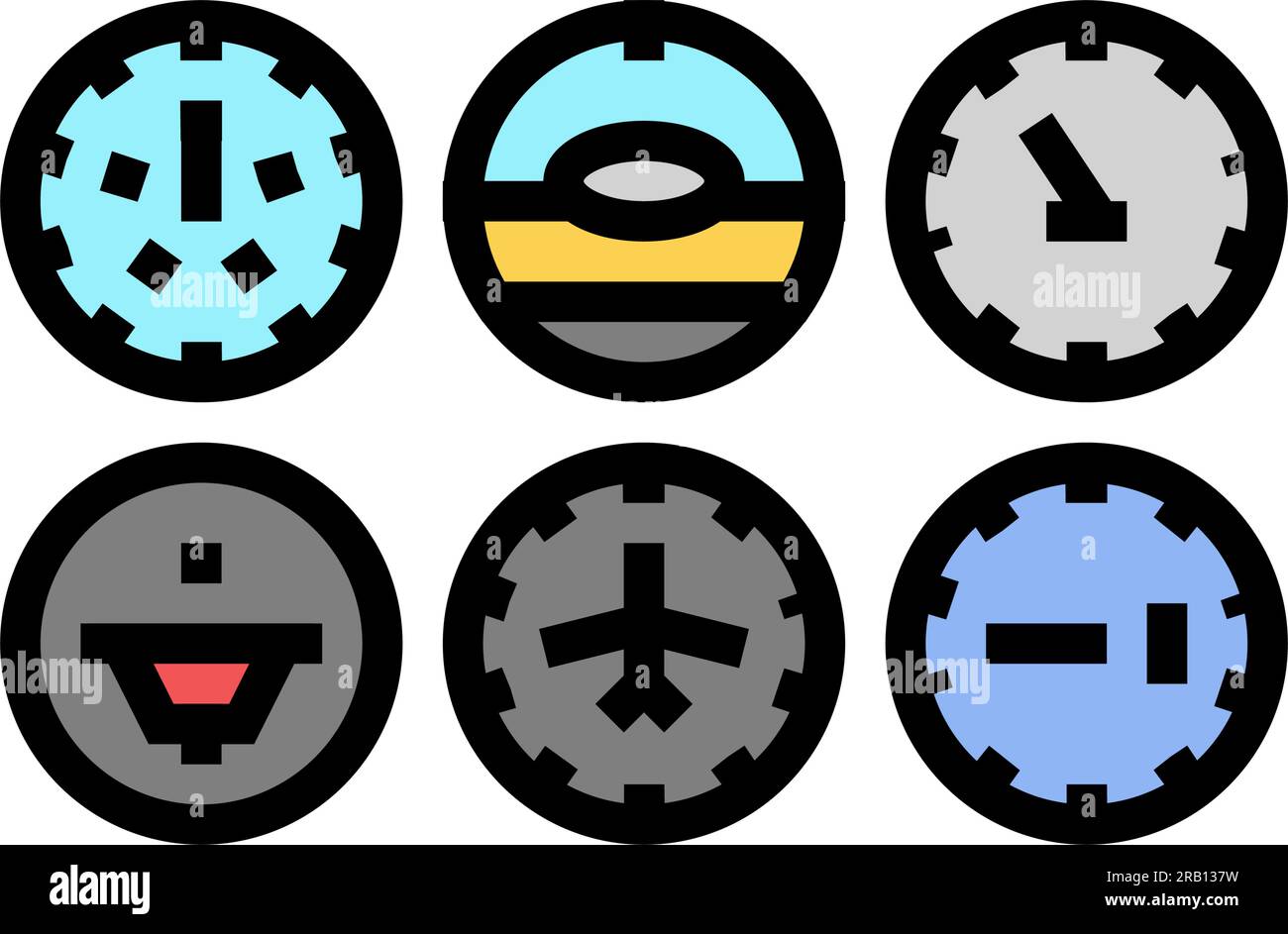 aircraft instrumentation aeronautical engineer color icon vector ...