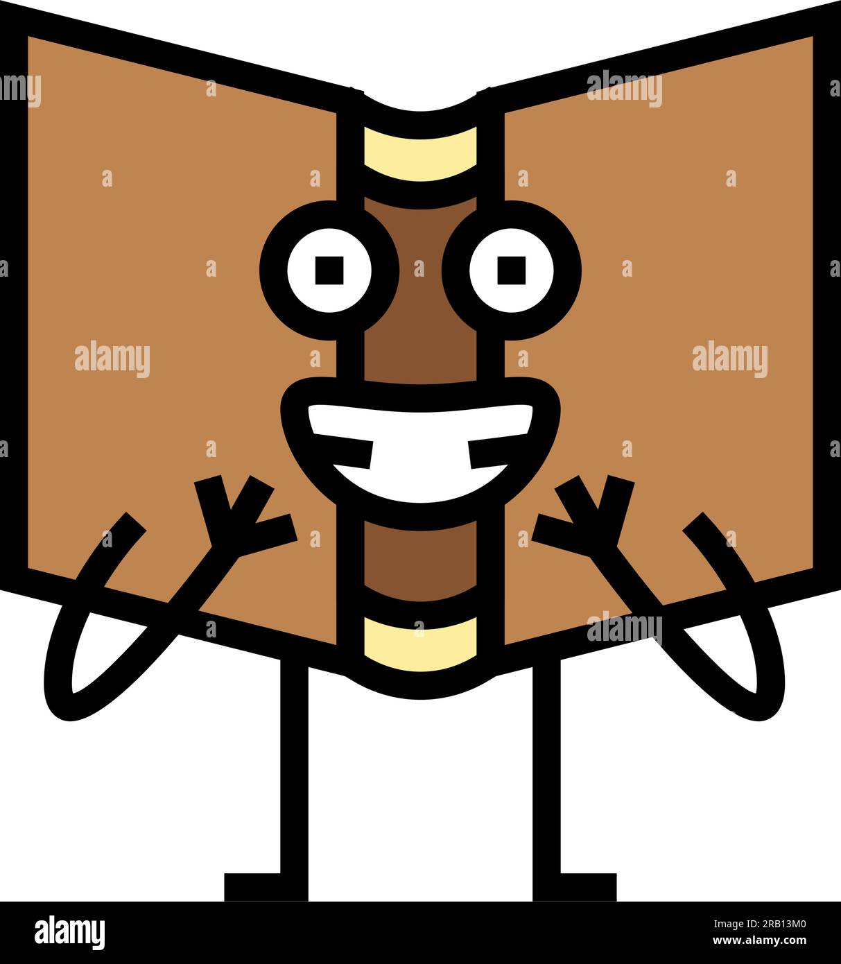 cute book character color icon vector illustration Stock Vector Image ...