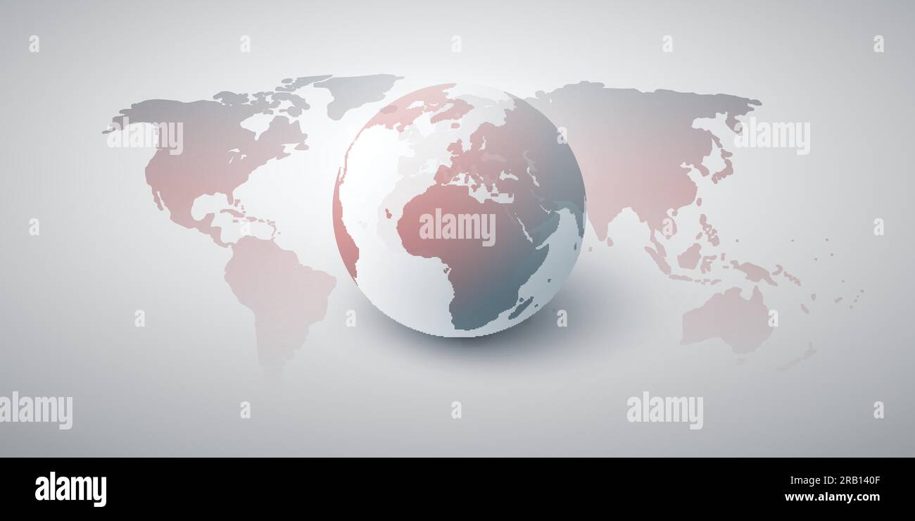 Earth Globe and World Map Design Layout - Global Business, Technology ...