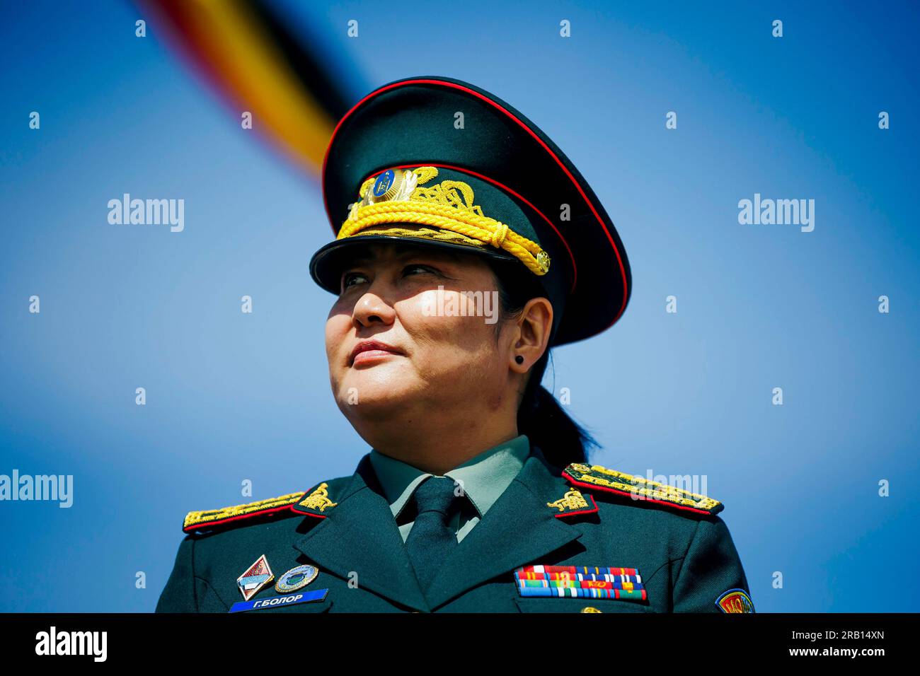 Nalaykh, Mongolei. 30th June, 2023. Brigadier General of the Mongolian ...