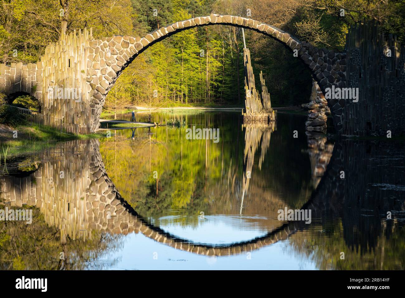 Europe, Germany, Saxony, Gablenz, The Rakotzbrücke at Azalea and ...