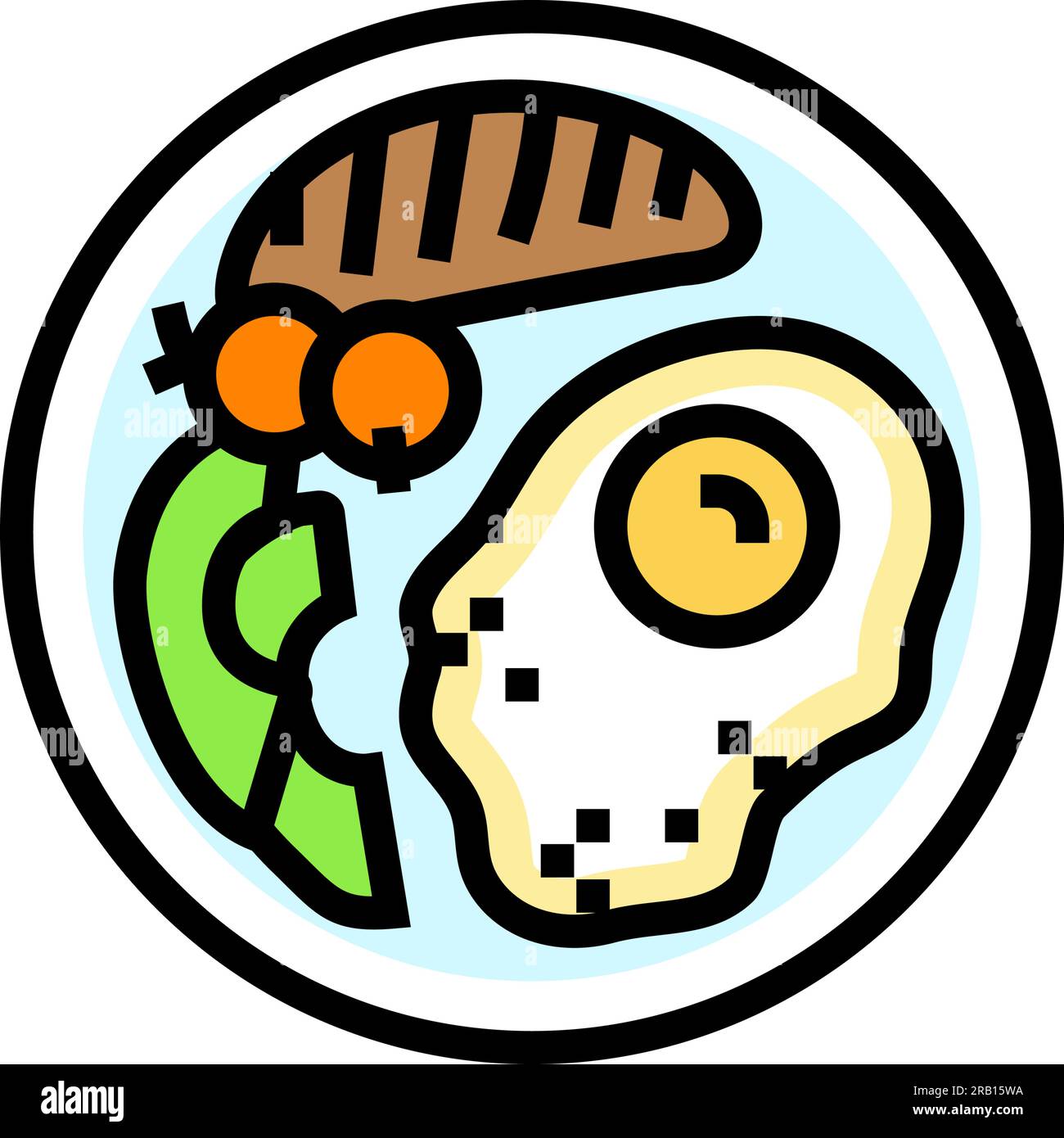 breakfast egg chicken farm food color icon vector illustration Stock ...