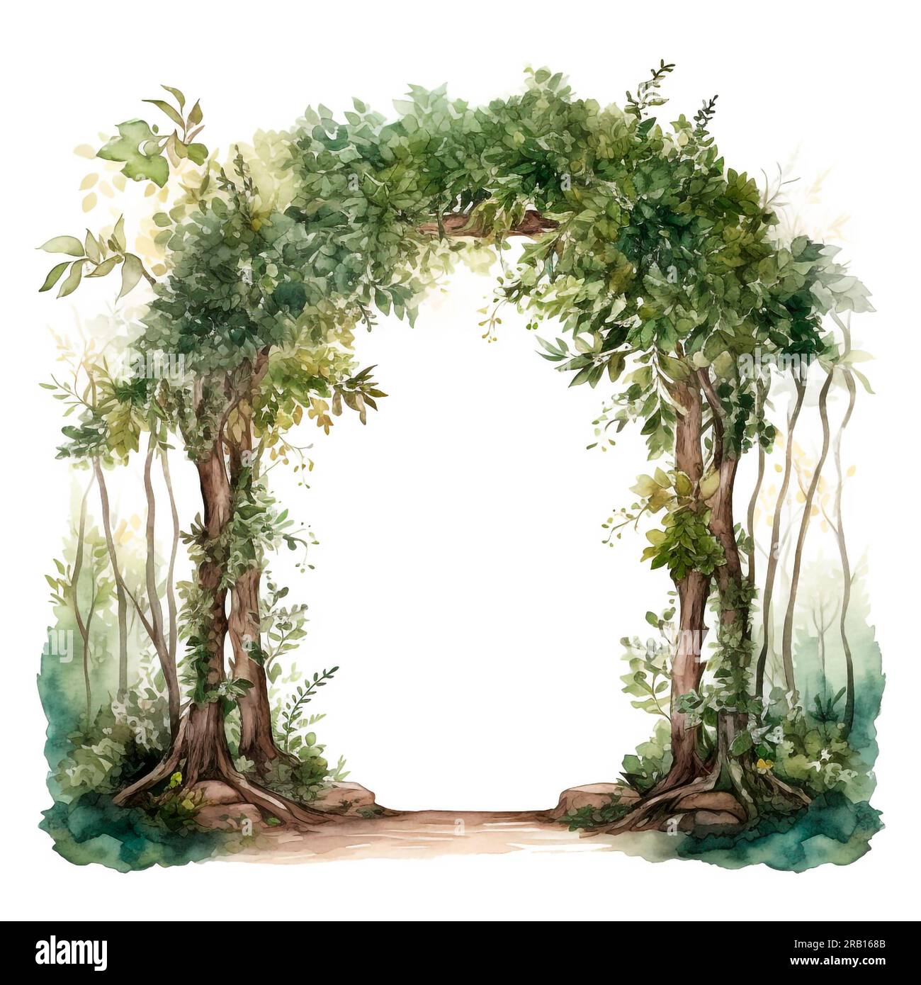 Watercolor wedding arch landscape, wedding venue design, rustic wedding ...