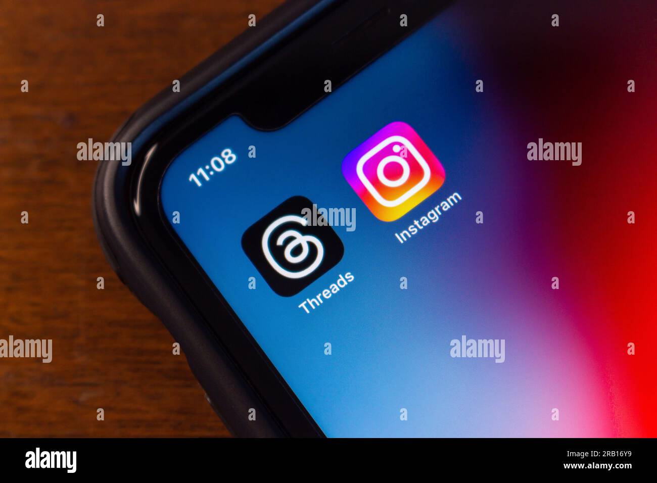 Threads app and Instagram icons seen in an iPhone screen. Threads is an ...