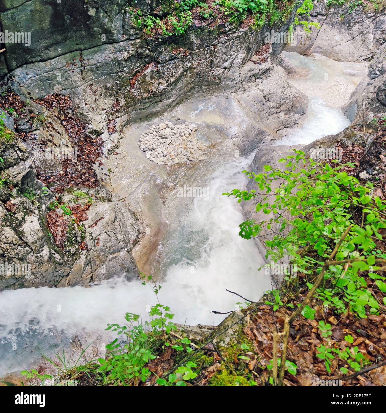 Washed out canyon in Berglein valley, Wetterstein mountains Stock Photo ...