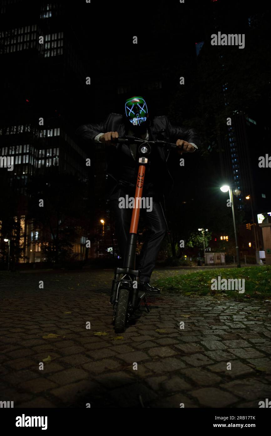 Purge mask, Halloween with pumpkin. LED mask, scary man. Corona, funny ...