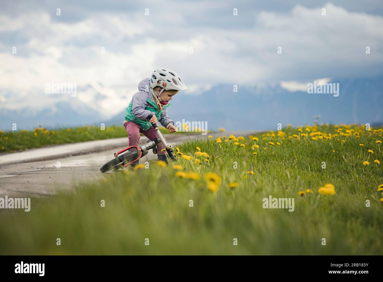 Little girl with running wheel Stock Photo - Alamy Little girl with running wheel Stock Photo - Alamy