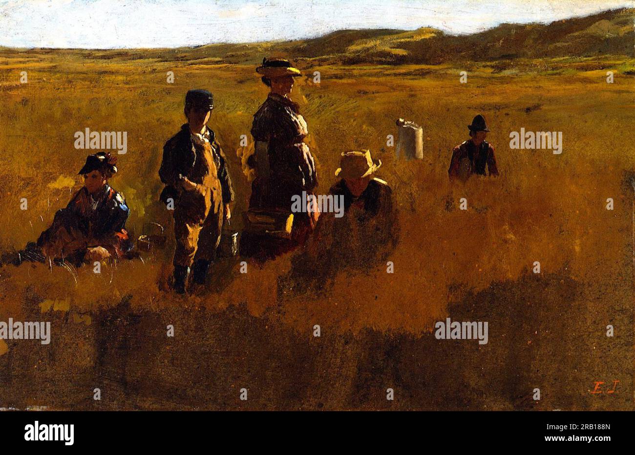 In the Fields 1880 by Eastman Johnson Stock Photo - Alamy