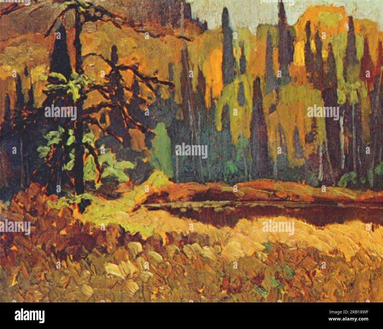 Moose Pond 1918 by Frank Johnston Stock Photo - Alamy