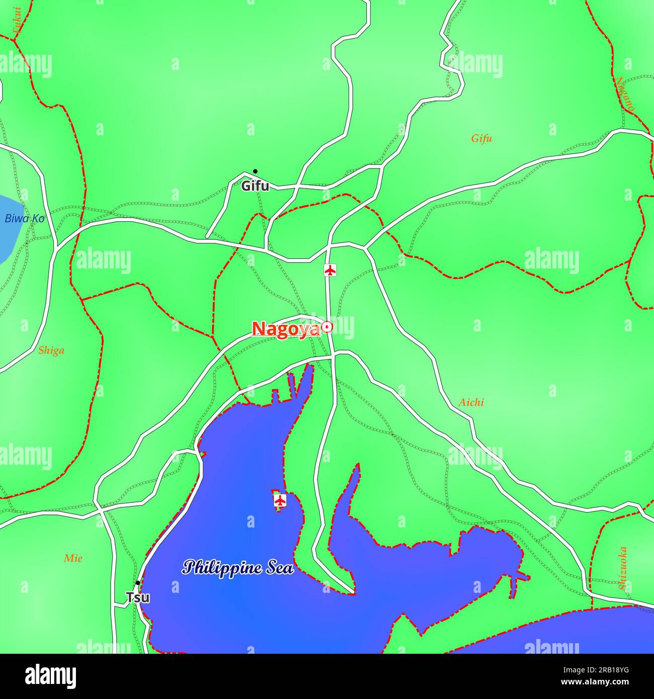 Map of Nagoya City in Japan Stock Photo - Alamy