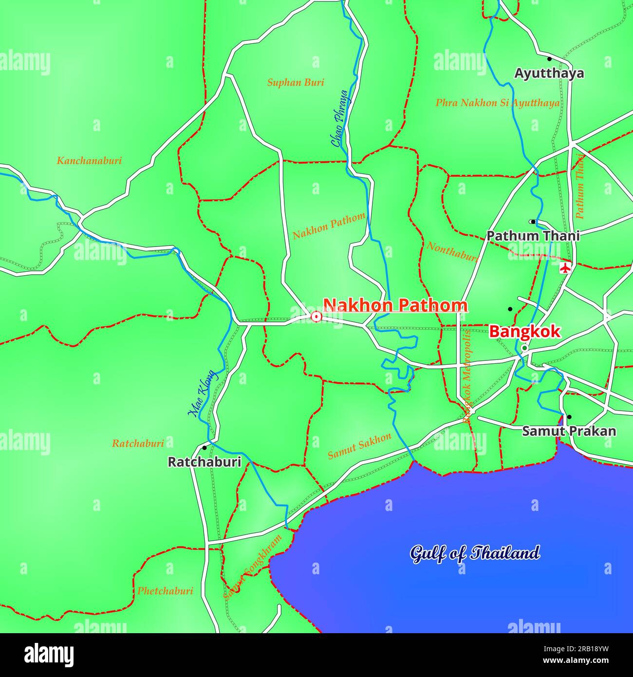 Map of Nakhon Pathom City in Thailand Stock Photo - Alamy