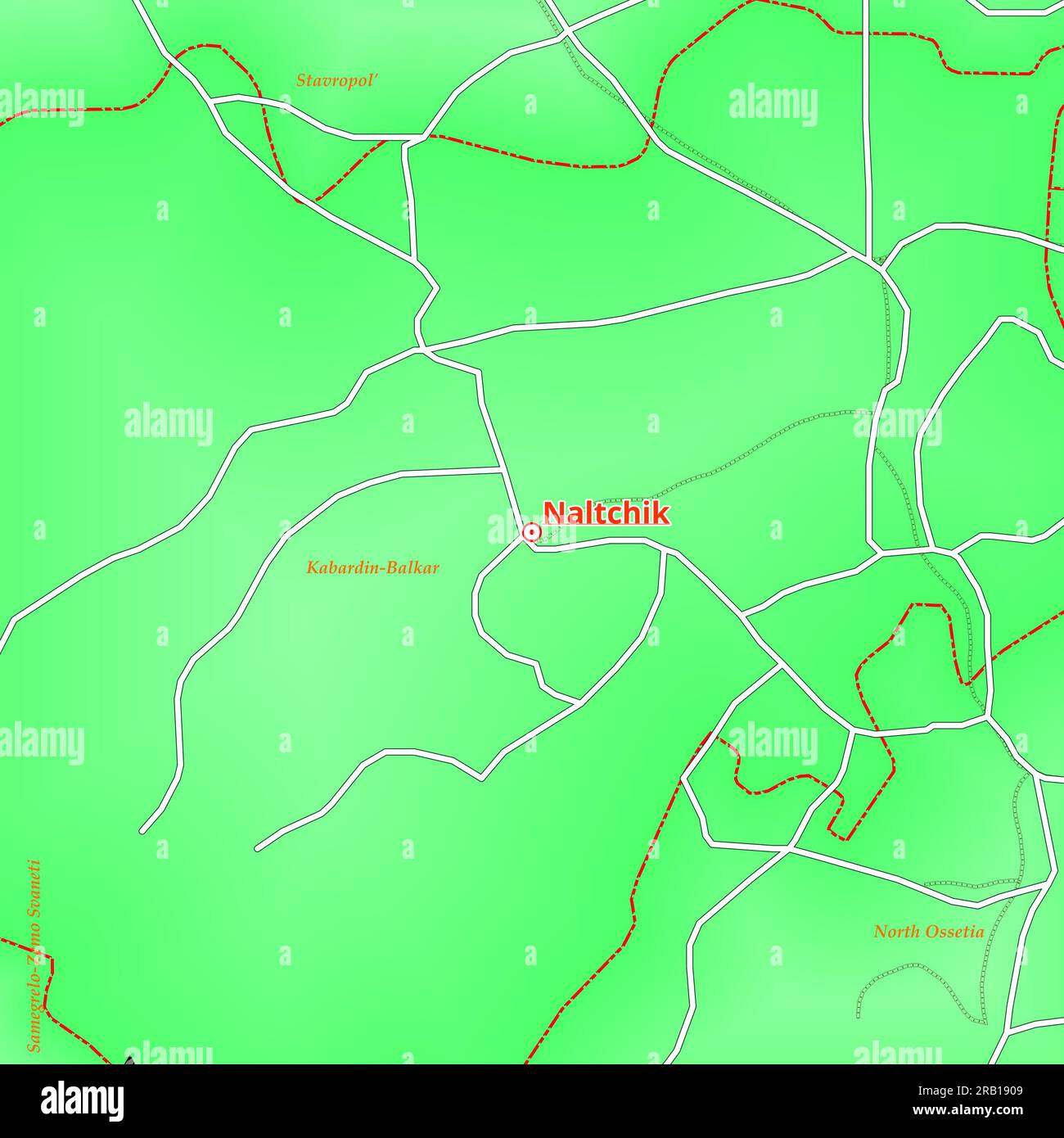 Map of Naltchik City in Russia Stock Photo - Alamy