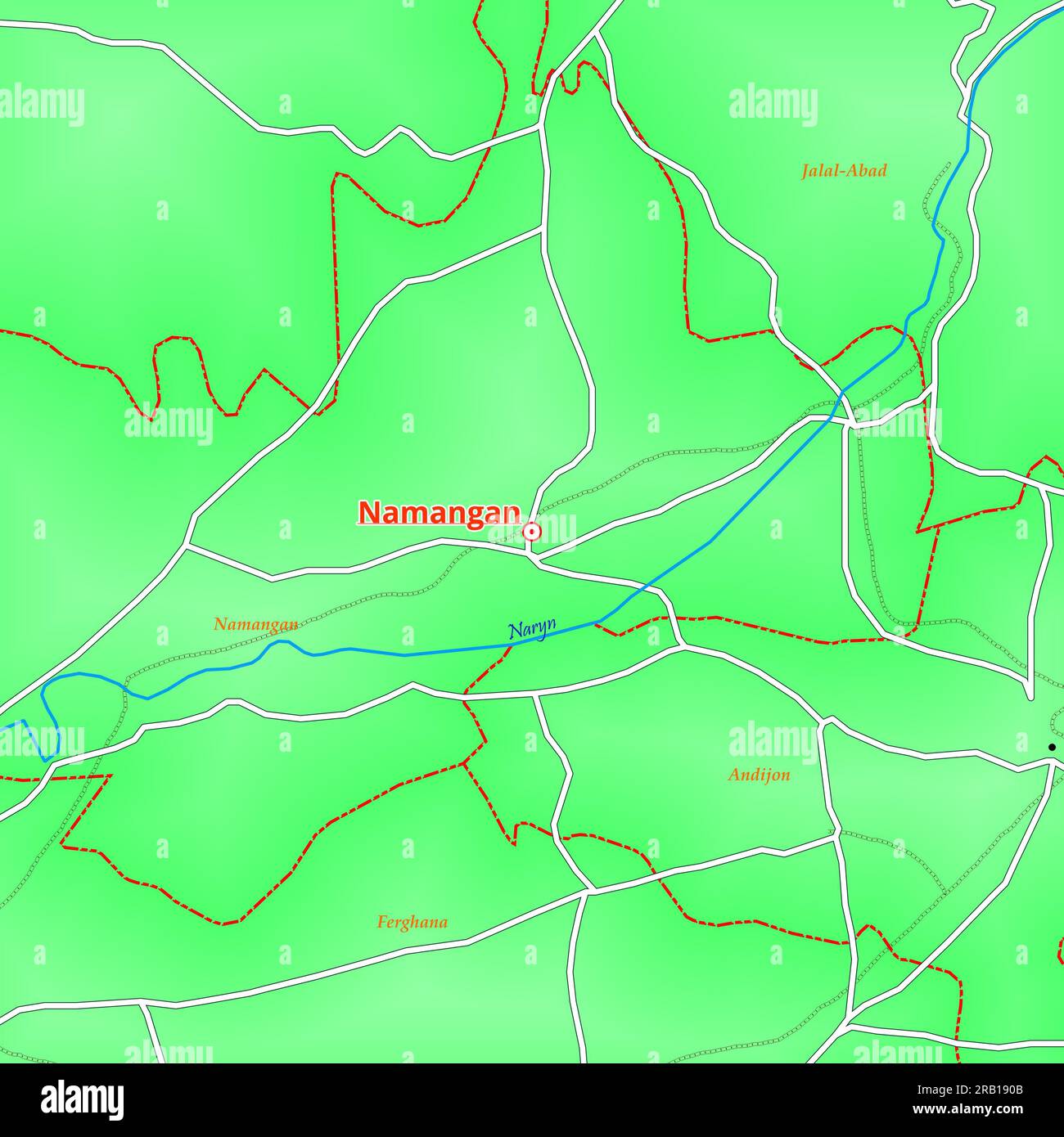 Map of Namangan City in Uzbekistan Stock Photo - Alamy