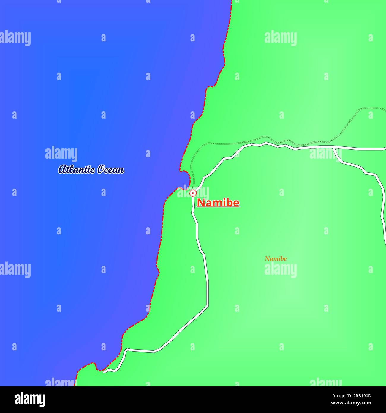 Map of Namibe City in Angola Stock Photo - Alamy