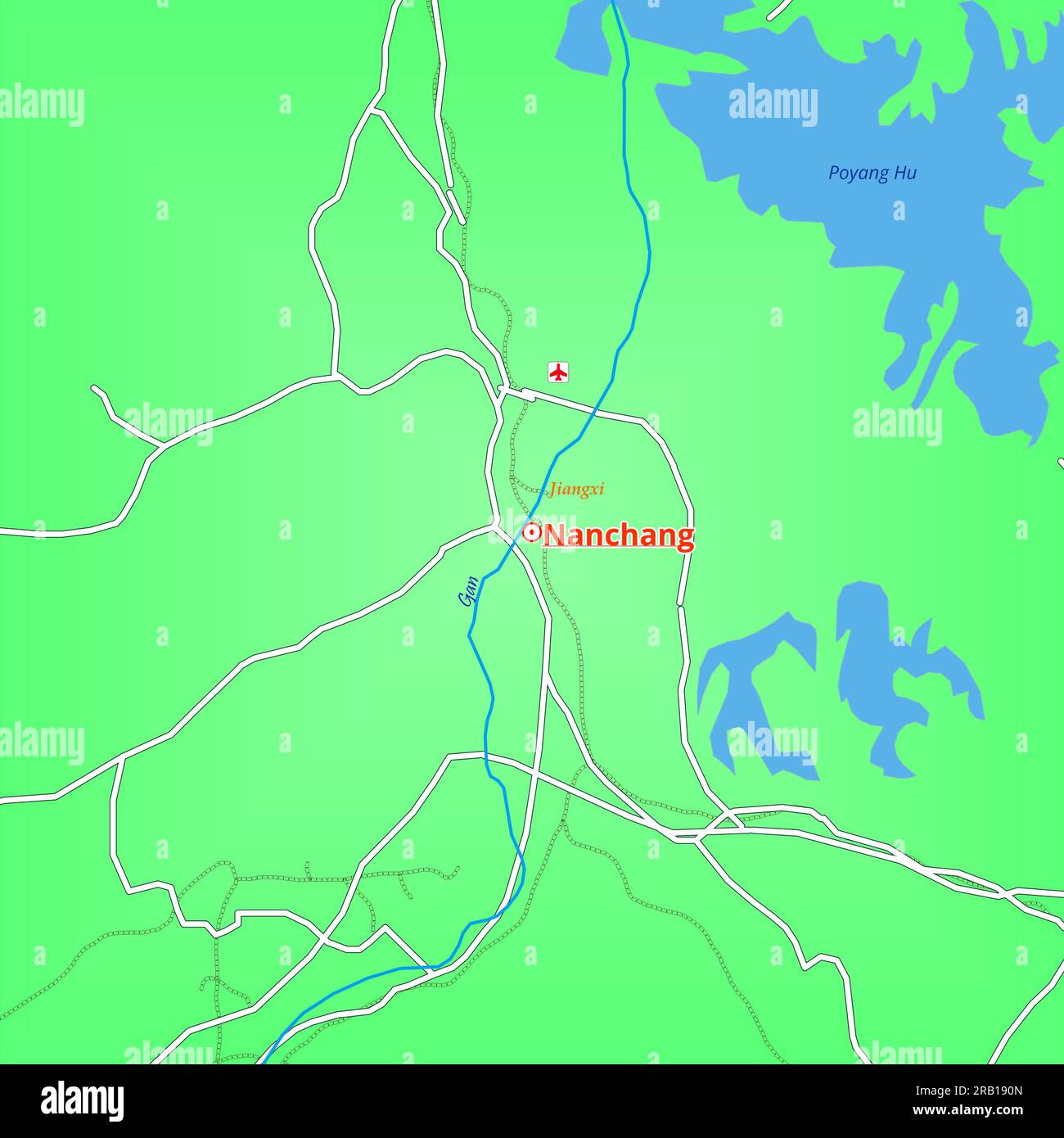 Map of Nanchang City in China Stock Photo - Alamy