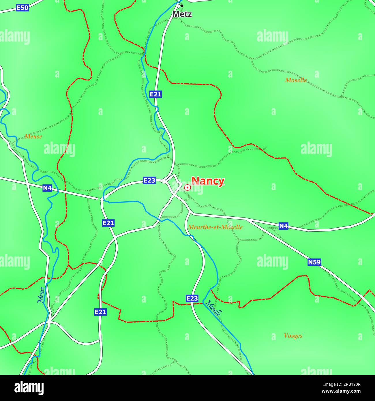 Nancy map hi-res stock photography and images - Alamy