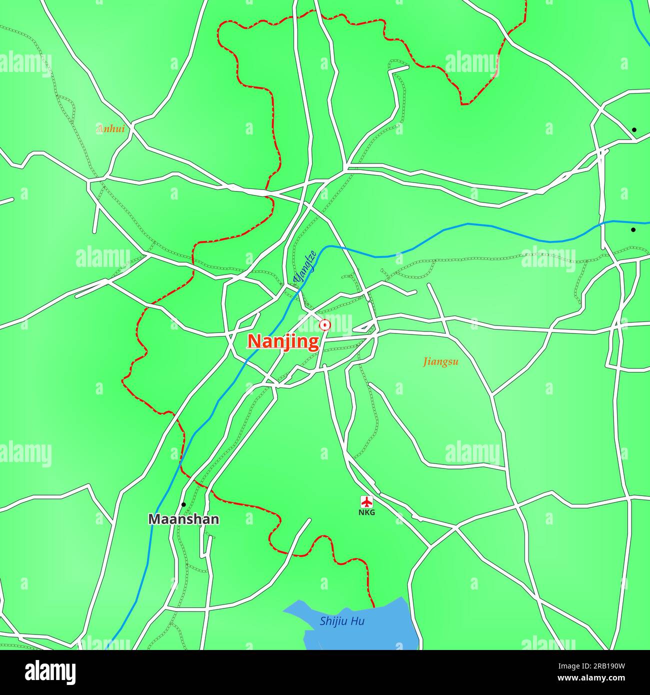 Map of Nanjing City in China Stock Photo - Alamy
