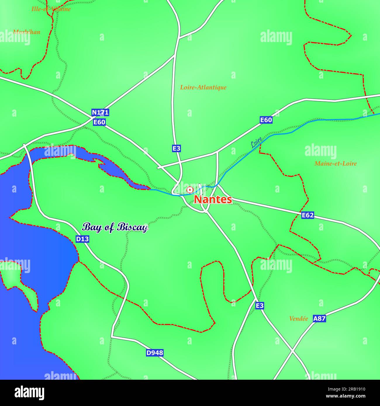 Nantes france map in hi-res stock photography and images - Alamy