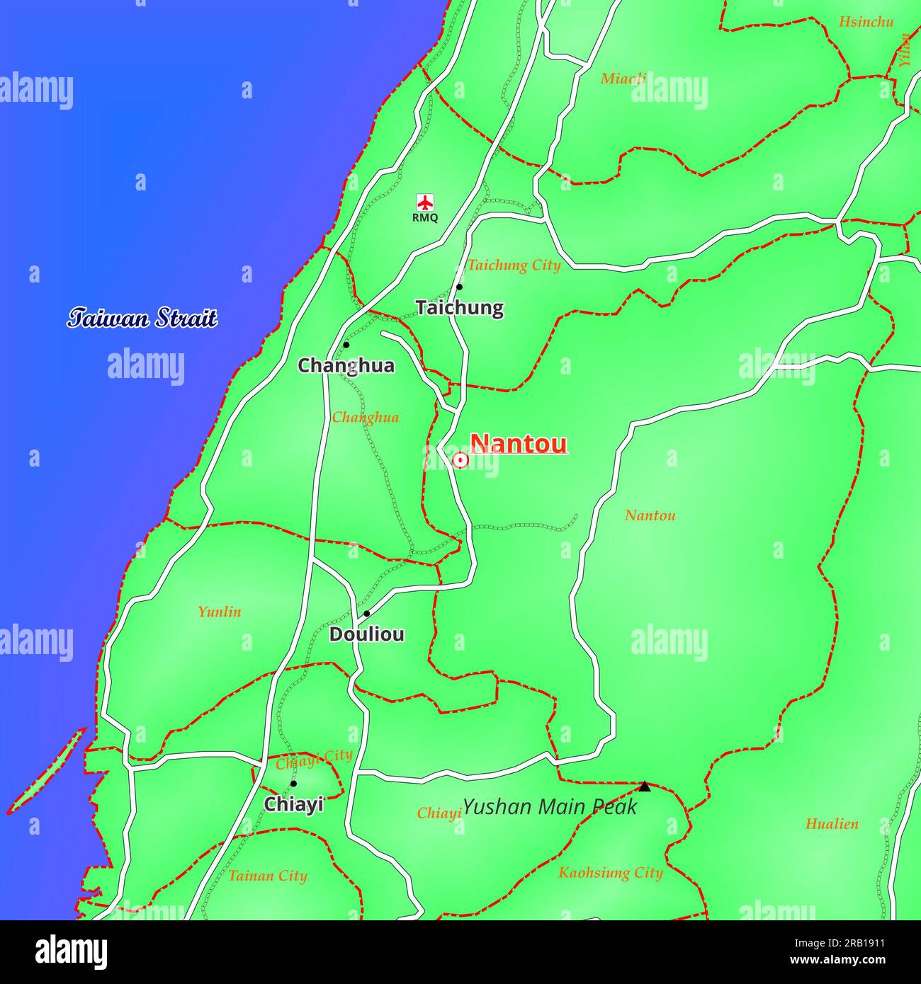 Map of Nantou City in Taiwan Stock Photo - Alamy