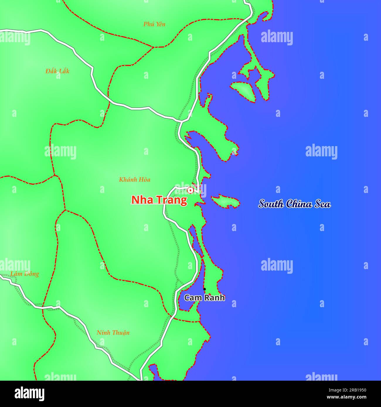 Map of Nha Trang City in Vietnam Stock Photo - Alamy