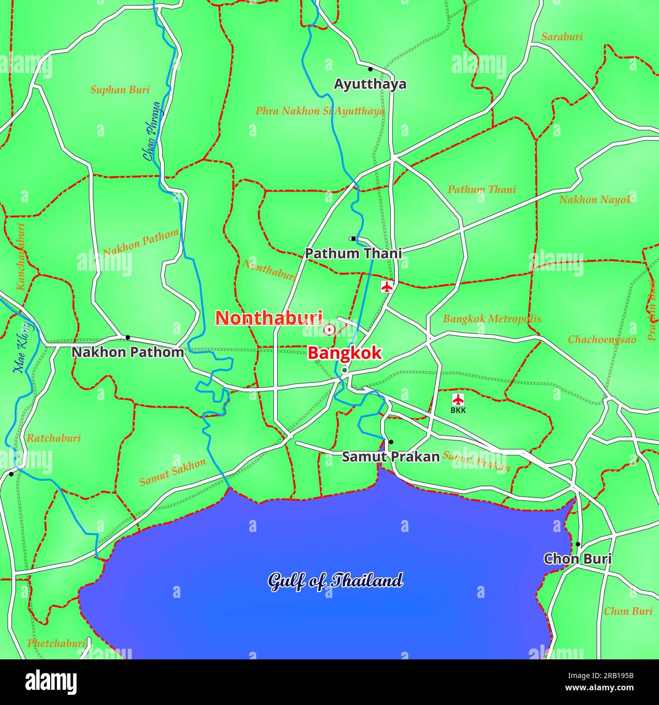 Map of Nonthaburi City in Thailand Stock Photo - Alamy
