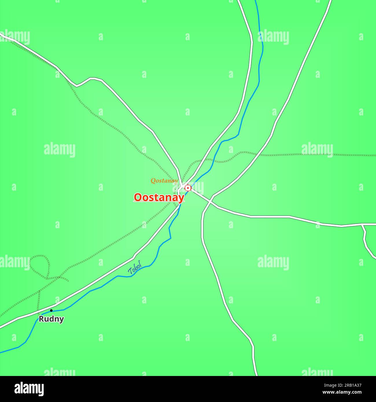 Map of Oostanay City in Kazakhstan Stock Photo - Alamy