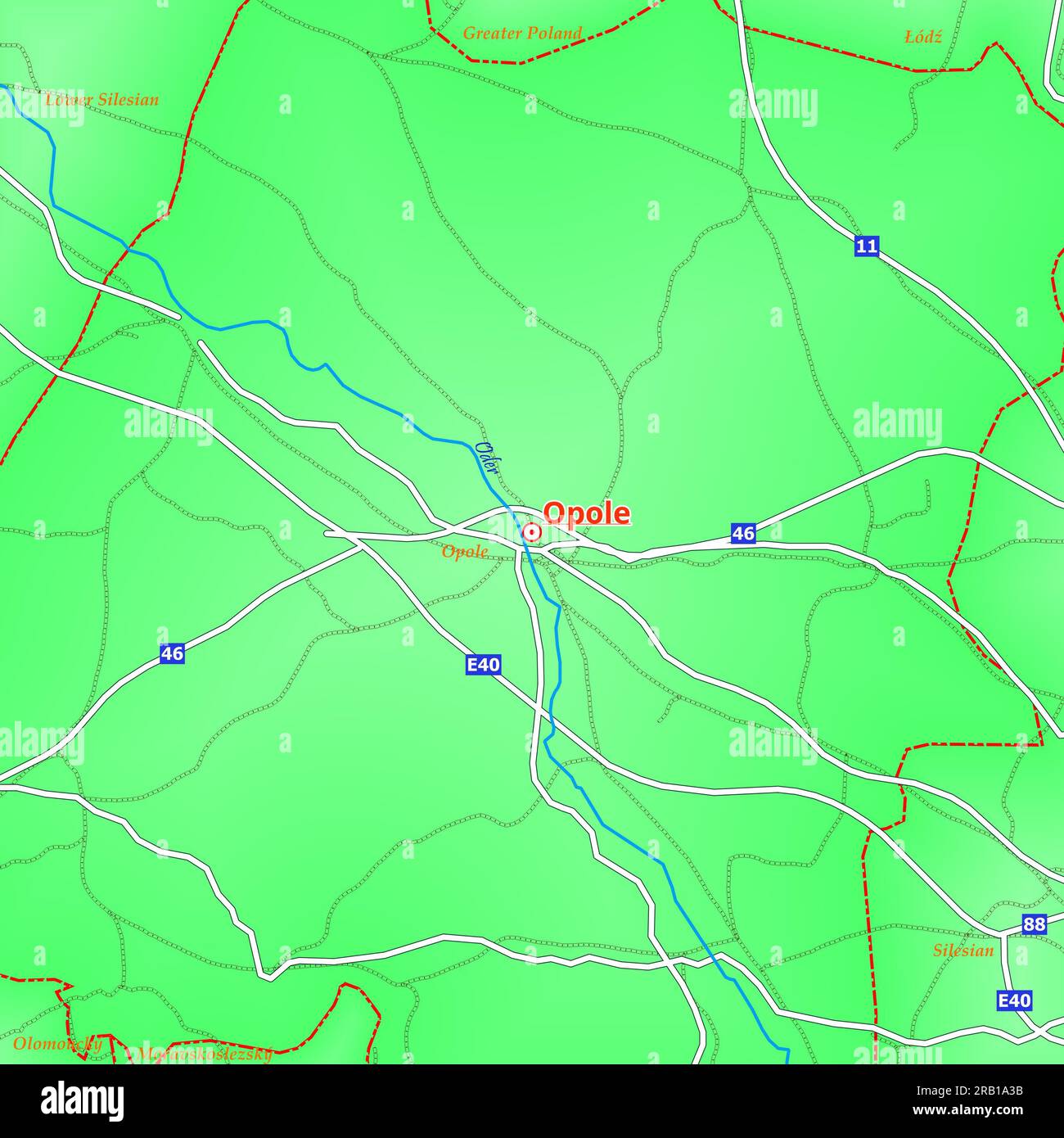 Map of Opole City in Poland Stock Photo - Alamy