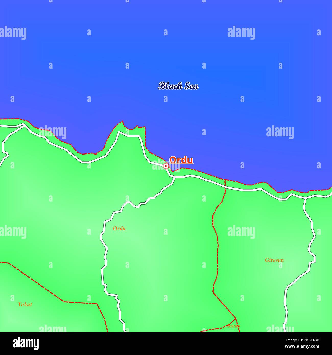 Map of Ordu City in Turkey Stock Photo - Alamy