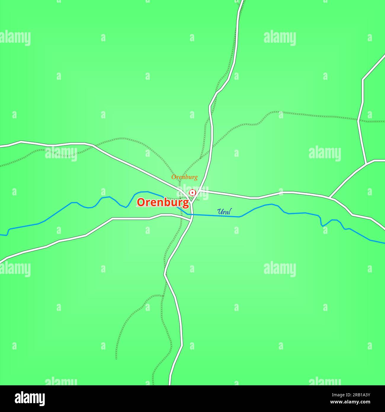 Map of Orenburg City in Russia Stock Photo - Alamy