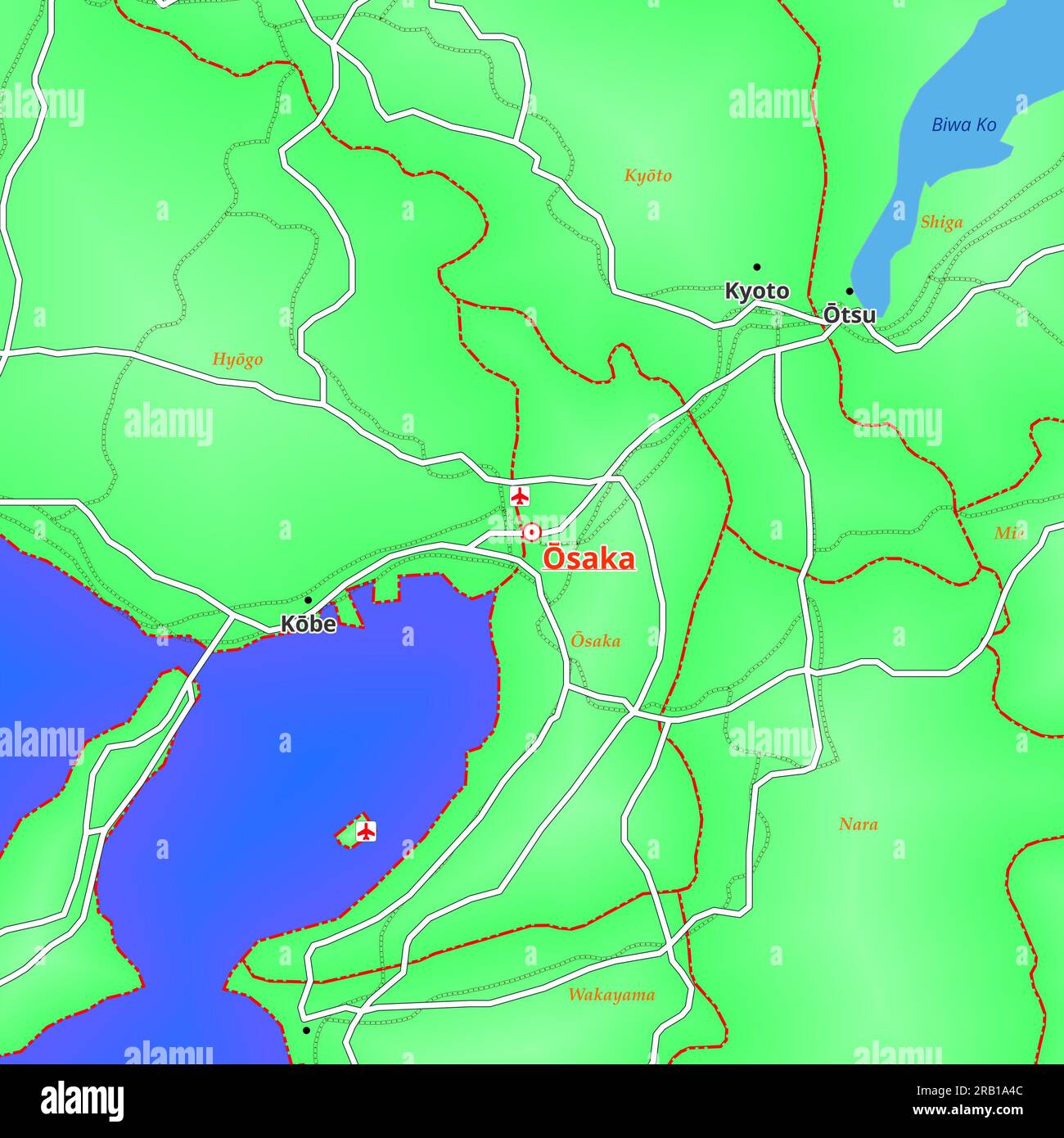 Map of Ōsaka City in Japan Stock Photo - Alamy