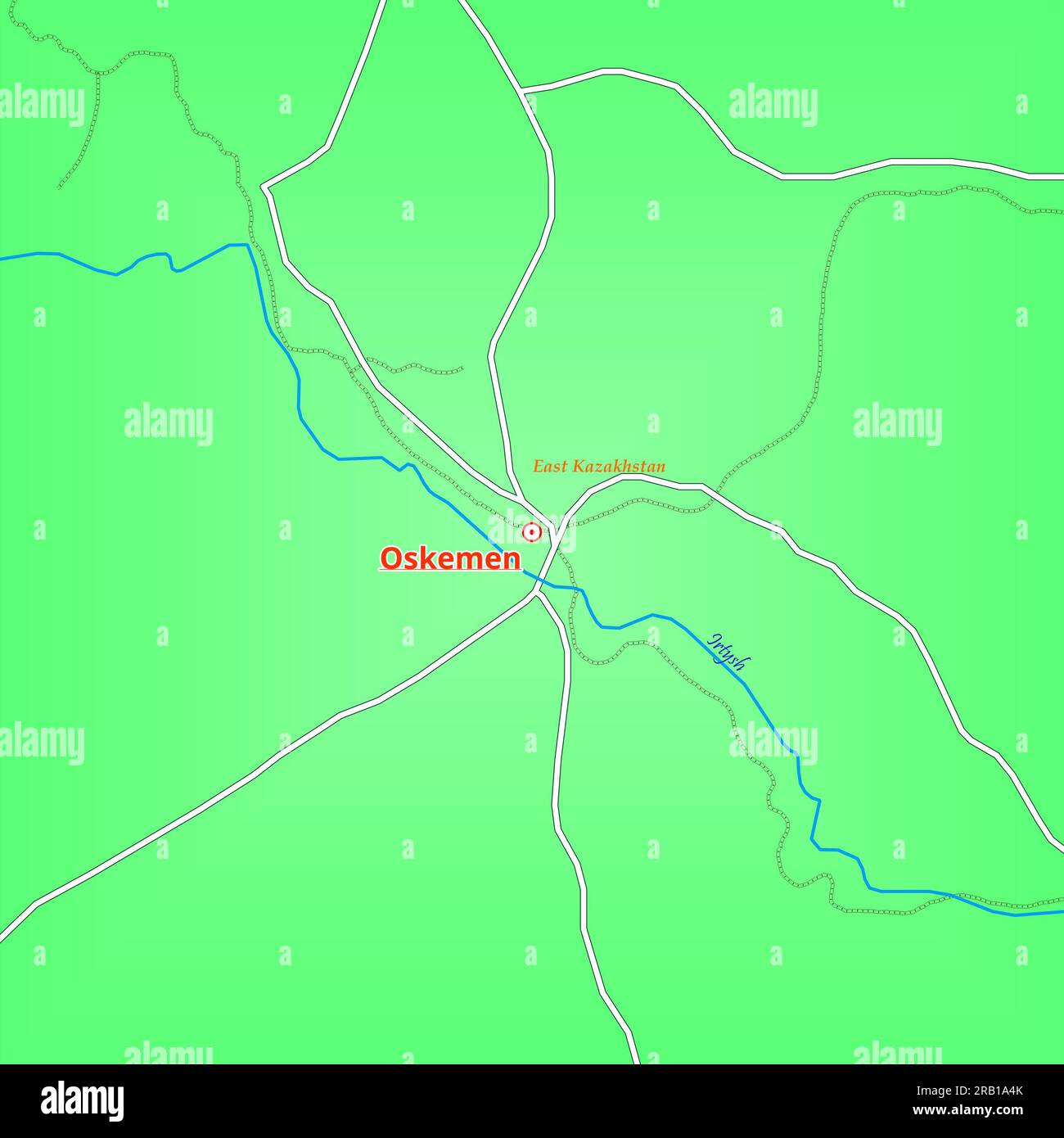 Map of Oskemen City in Kazakhstan Stock Photo - Alamy