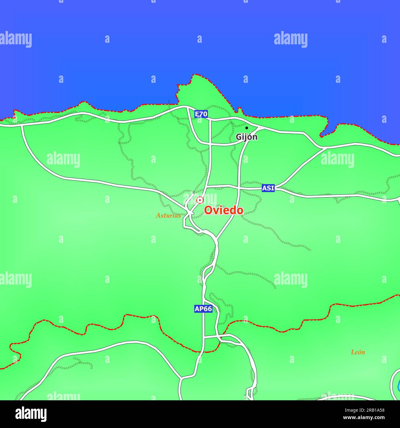 Map of Oviedo City in Spain Stock Photo - Alamy