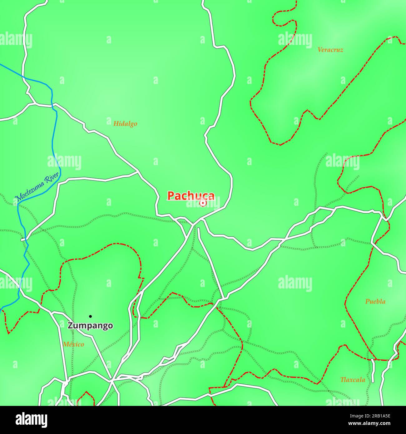 Map of Pachuca City in Mexico Stock Photo - Alamy