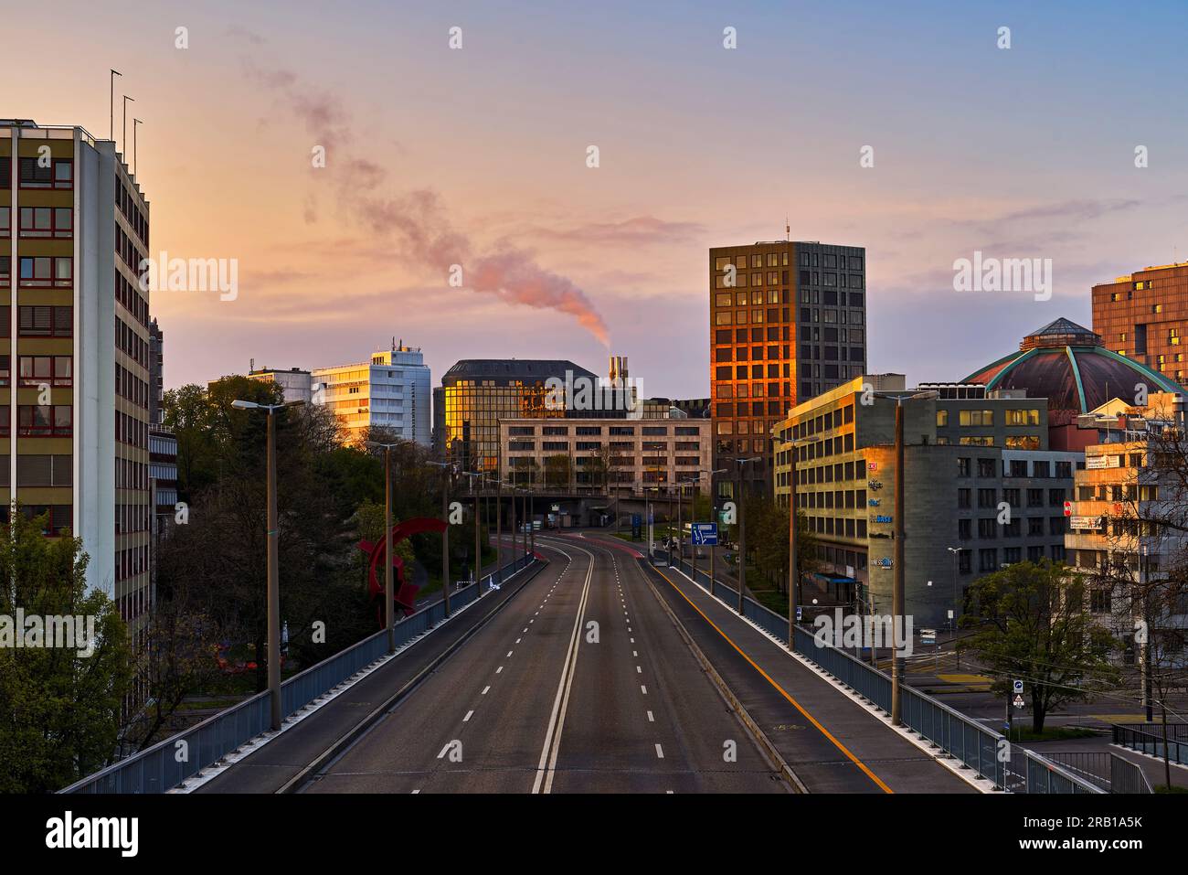 The feeder road called the Heuwaage viaduct in Basel. Switzerland Stock ...