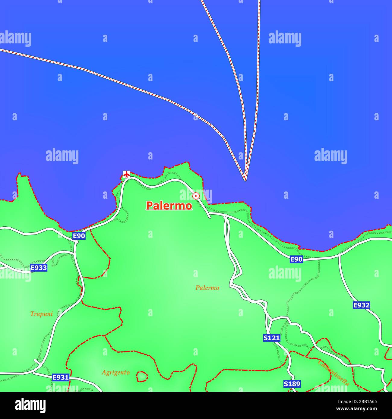 Map of Palermo City in Italy Stock Photo - Alamy
